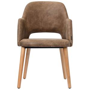 Durafurn Sorbet Commercial Grade Fabric Dining Armchair, Timber Leg ...
