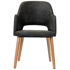 Durafurn Sorbet Commercial Grade Vinyl Dining Armchair, Timber Leg ...