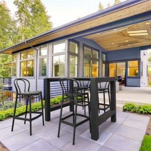 Siesta Vegas 5 Piece Commercial Grade Outdoor Extendable Bar Table Set ...