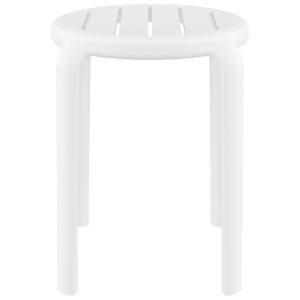 Siesta Tom Commercial Grade Indoor / Outdoor Round Dining Stool, White