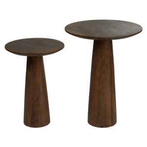 Seville 2 Piece Timber Round Side Table Set