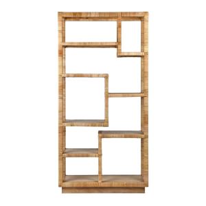 Barbados Mango Wood & Rattan Display Unit, Natural