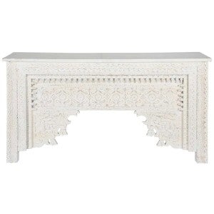 Jaipur Mahal Carved Mango Wood Console Table, 180cm - DISC
