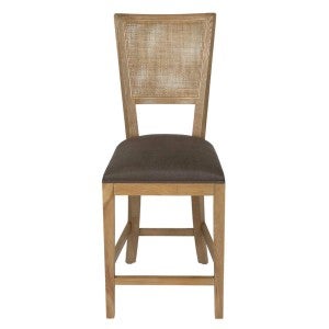 Matira Oak Timber & Rattan Counter Stool, Natural / Grey