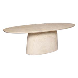 Corsica Travertine Look Magnesia Indoor / Outdoor Oval Dining Table, 240cm