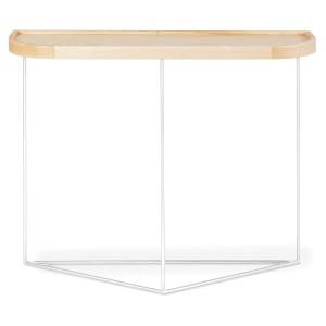 Porter Steel & Timber Tray Top Console Table, 92cm, Ashwood / White