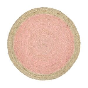 Hampton II Reversible Jute Round Rug, 200cm, Pink