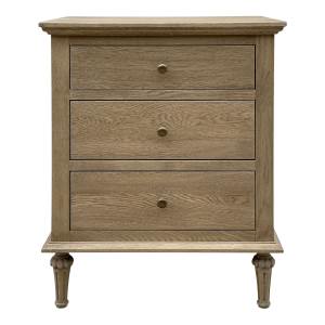 Emmerson II Oak Timber Bedside Table, Small, Dark Oak