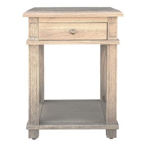 Phyllis Oak Timber Side Table, Large, Weathered Oak