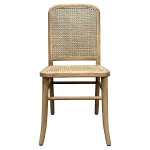 Rosetta Rattan & Oak Timber Dining Chair, Weathered Oak