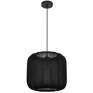 Jonsel Fabric & Iron Pendant Light, Medium, Black
