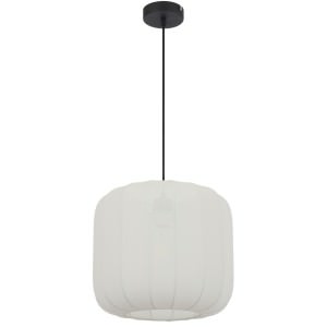 Jonsel Fabric & Iron Pendant Light, Medium, White