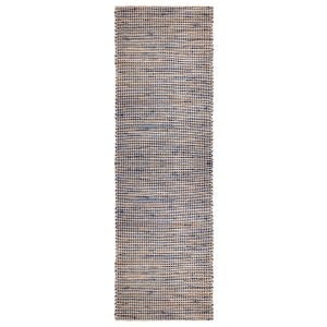 Iris Handwoven Jute & Cotton Runner Rug, 240x75cm, Royal Blue