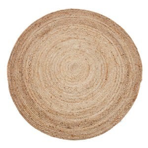 Phoenix Hand Braided Jute Round Rug, 120cm, Natural