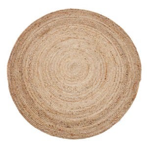 Phoenix Hand Braided Jute Round Rug, 150cm, Natural