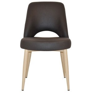Albury Commercial Grade Pelle / Benito Fabric Dining Chair, Metal Leg ...
