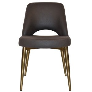 Albury Commercial Grade Pelle / Benito Fabric Dining Chair, Slim Metal ...