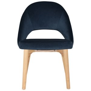 Chevron Commercial Grade Regis Fabric Dining Chair, Timber Leg, Navy ...