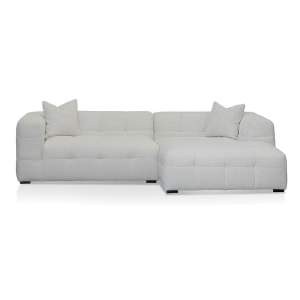 Liora Boucle Fabric Corner Sofa, 2 Seater with RHF Chaise, Pearl