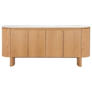 Lucentia Ceramic Topped Wooden 4 Door Oval Buffet Table, 180cm