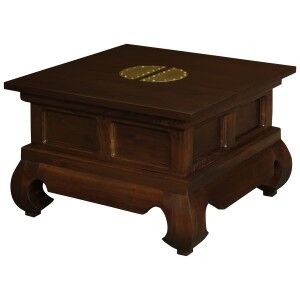 Quon Ming Mahogany Timber Opium Side Table, Mahogany