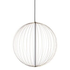Carbon LED Steel Ball Pendant Light, Large, Brass