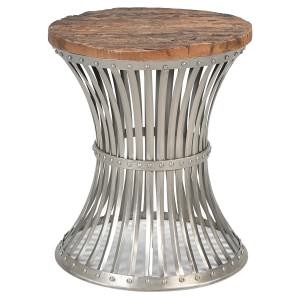 Waverton Handcrafted Iron Stool with Timber Seat