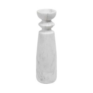 Santiago Marble Candlestick Large, White