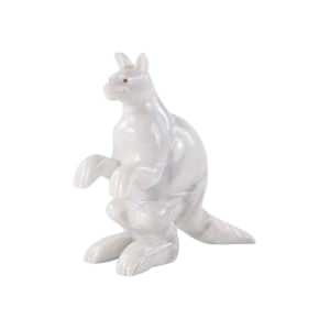 Marini Marble Kangaroo Figurine Decor, White