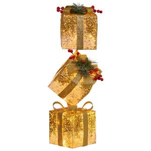 Osterland LED Light Up Stacking Christmas Presents Ornament, 63cm
