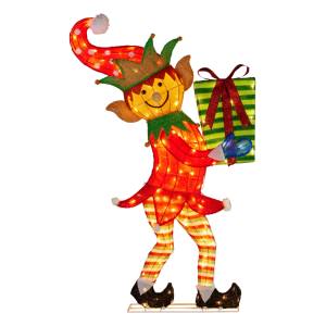 Lubbies LED Light Up Indoor / Outdoor Christmas Elf Figurine, 125cm