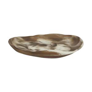 Idra Resin Serving Platter, Medium, Latte