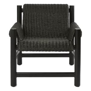 Riven Poly Rattan & Metal Outdoor Occasional Chair, Black