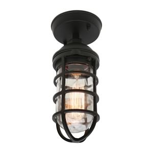 Newport IP44 Exterior Bunker Ceiling / Wall Light, Black
