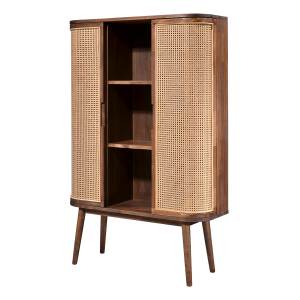 Norlux Acacia Timber & Rattan 2 Door Highboard