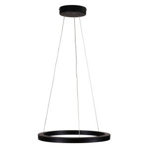 Nebula Metal Dimmable LED Halo Ring Pendant Light, 40cm, CCT, Black