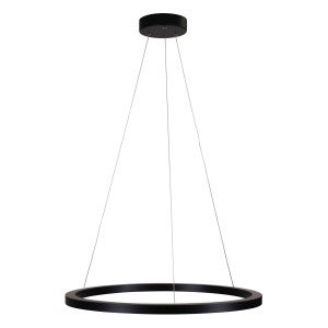 Nebula Metal Dimmable LED Halo Ring Pendant Light, 60cm, CCT, Black