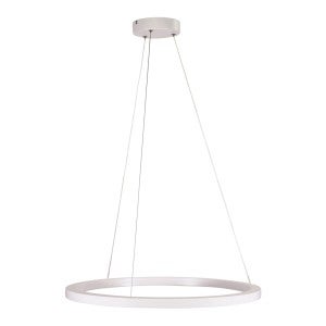 Nebula Metal Dimmable LED Halo Ring Pendant Light, 60cm, CCT, White