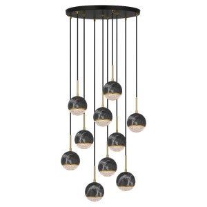 Oneta Cluster Pendant Light, 10 Light, Black