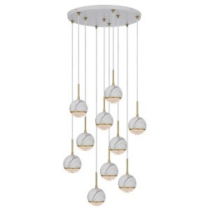 Oneta Cluster Pendant Light, 10 Light, White