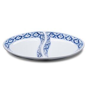 Miyako 2 Piece Hand Painted Ceramic Oval Compartment Plate