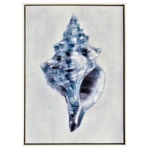 Blue Seashell Framed Canvas Wall Art, Drill Shell, 70cm