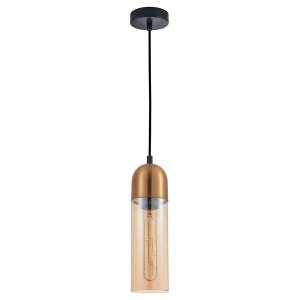 Pastille Glass Pendant Light, Antique Brass / Amber