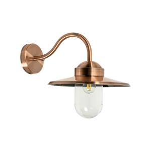 Payong IP44 Metal & Glass Exterior Wall Light, Copper