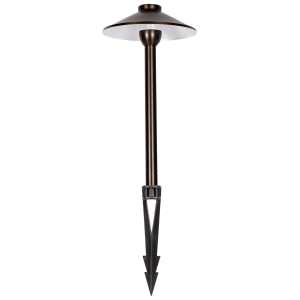 Edna IP65 Brass LED Garden Spike Light, 12V, 3.5W, 2700K, Large Shade ...