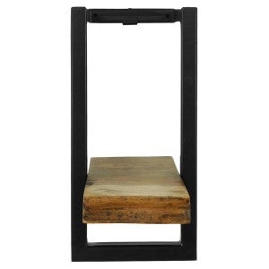 Marco Mango Wood & Steel Wall Shelf, 1 Tier, 15cm