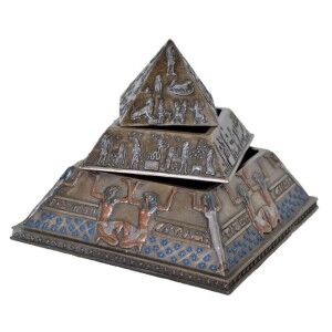 Cast Bronze 3 Layer Pyramid Trinket Box