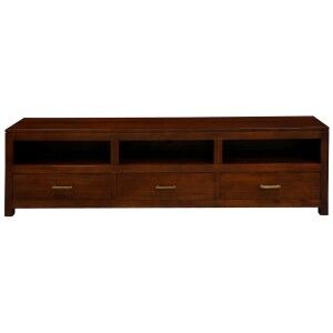 Paris Solid Mahogany Timber 3 Drawer 190cm TV Unit - Mahogany