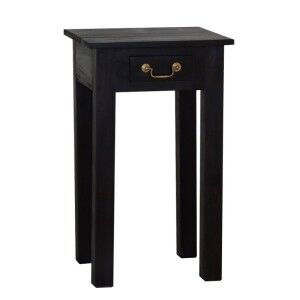 Malacca Mahogany Timber Single Drawer Side Table, Chocolate