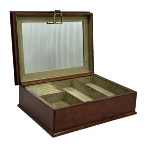Lederon Leather Jewellery Box, Type A, Tan
